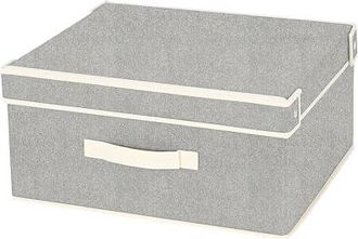 MSV MS4826 Aufbewahrungsbox Mikrowelle, Nicht gewebt, mit Deckel, Stoff, Gray, 41 x 35 x 20