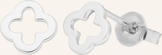 Leaf Ohrstecker Clover Aus 14 Karat Wei&szlig;gold silber