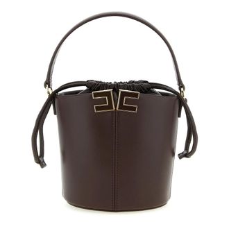 Elisabetta Franchi Femme, Sacs, Brun, Taille: ONE Size Sac Seau en Cuir