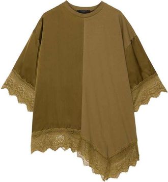 AllSaints Lenny Spitzenshirt in Khakigr&uuml;n