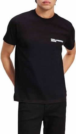 Karl Lagerfeld Karl Lagerfeld Jeans, Homme, T-Shirt Slim À Manches Courtes Avec Logo Essentiel, Coupe Slim, Noir, XL