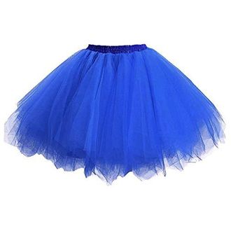 Generic Jupes en tulle multicouches pour fille - Jupe en maille - Taille haute - Style classique - Princesse - Costume de f&ecirc;te, bleu, taille unique