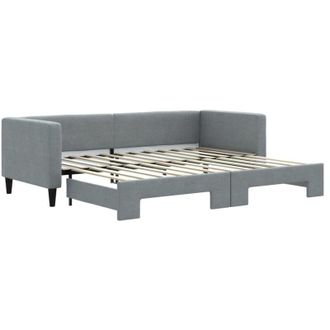 vidaXL Tagesbett Ausziehbar Hellgrau 80x200 cm Stoff Vidaxl
