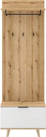 Boxxx Garderobe Nordic, Wei&szlig;, Eiche, Holzwerkstoff, 65x204x40 cm, Garderobe, Garderoben-Sets & Serien, Garderoben-Sets