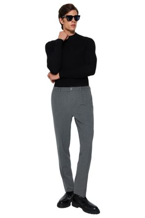 Trendyol Trendyol Mens Herren Gerade Schlank Normale Taille Hose Pants, Dark Grey, 40