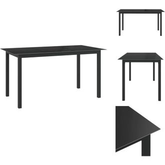 vidaXL Gartentisch Schwarz 150x90x74 cm Aluminium und Glas - Gartentisch - Aluminiumtisch - Glasstisch - Outdoortisch - Terrassenm&ouml;bel