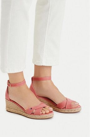 Tommy Hilfiger Espadrilles Hemp Crossover Strap Wedge Espadrilles FW0FW09332 Rosa