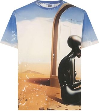 GCDS Creatures T-Shirt im Oversized-Look - Blau