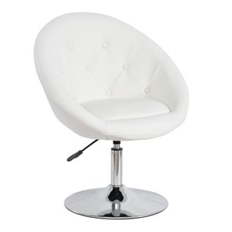 Duhome Barstuhl Loungesessel H&ouml;henverstellbar Kunstleder, Drehstuhl Cocktailsessel mit Armlehne f&uuml;r Wohnzimmer Esszimmer Schlafzimmer, Wei&szlig;