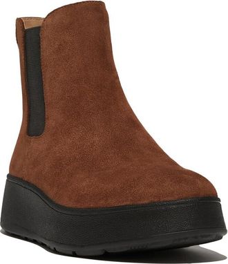 FitFlop Damen F-Mode Wildleder Flatform Chelsea Boots Stiefel, Rich Brown, 38 EU
