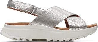 Clarks Femme Dashlite Wish Sandales, Argenté Métallique, 39.5 EU