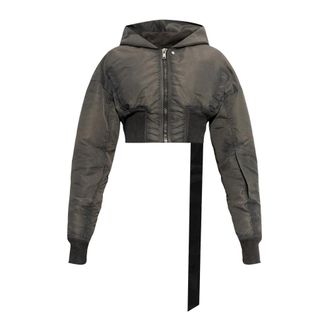 Rick Owens Kapuzen-Cropped-Bomberjacke - - Jackets - Damen - Grau - S
