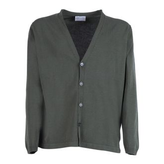 Settefili Cashmere Cardigan M/Lunga Fondo Tubolare Con Spacchi - - Knitwear - Herren - Gr&uuml;n - L