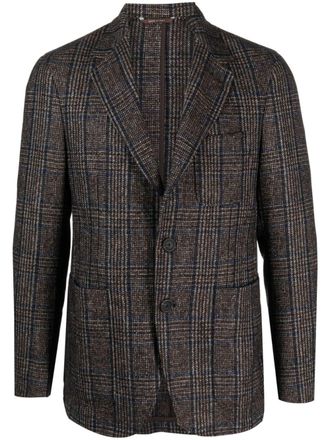 Canali blazer boutonné à carreaux - Marron