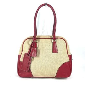 Prada Pre-owned Toile sacs-prada - Femme - Pre-owned - Beige - Taille: ONE Size