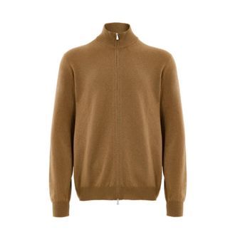 Gran Sasso Zip-Front Cardigan - - Knitwear - Herren - Braun - 2XL