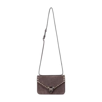 Valentino Rockstud Small Suede Crossbody Bag - - Bags - Damen - Braun - ONE SIZE