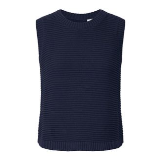 Ichi O-Neck Pullover - - Knitwear - Damen - Blau - L