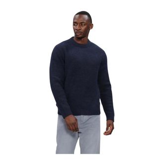 Selected Slmrai LS Knit Waffle Crew Neck - - Knitwear - Herren - Blau - L