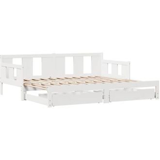 vidaXL Tagesbett Ausziehbar mit Schubladen ohne Matratze Weiß 90x190cm Vidaxl