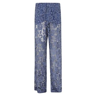 Federica Tosi Femme, Pantalons, Bleu, Taille: 40 FR Pantalon en dentelle