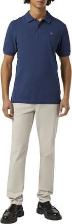 Scotch & Soda Mens Seasonal core-Cotton Pique Regular fit Polo Shirt, Atlantic Blue, XL