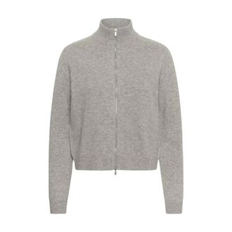 MY ESSENTIAL WARDROBE MWTracy Knit Zipcardigan - Femme - Pulls - Gris - Taille: 40 FR
