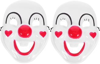 Garneck 2 Stück Clown Maske für Erwachsene Halloween und Karneval Vollgesichtsmaske Verstellbares Riemendesign Langlebiges Kunststoffmaterial Cosplay Party Pr