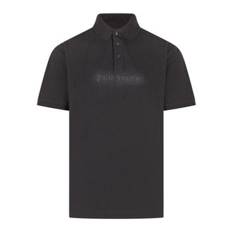 Palm Angels Logo Spray Polo - - Tops - Herren - Schwarzk - M