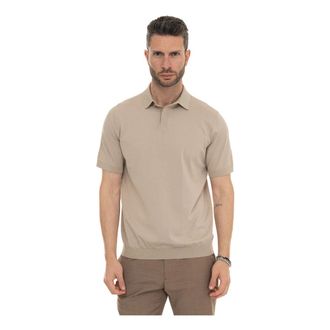 Hindustrie Meta-Cot/Silk Jersey Polo Shirt - - Tops - Herren - Beige - 2XL