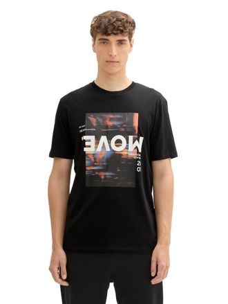 Tom Tailor Herren T-Shirt mit Fotoprint, 29999 - Black, L