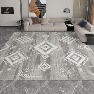 Generic Tapis Lavable Minimaliste Traditionnel Boh&eacute;mien G&eacute;om&eacute;trique, Paillasson &agrave; Poils Bas Antid&eacute;rapant Doux pour Salon Chambre &agrave; Coucher Maison Bureau entr&eacute;