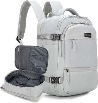 Wittchen Erweiterbarer Flugzeug-Rucksack | Kompakter 15-Zoll-Laptop-Rucksack | Reiserucksack f&uuml;r Flugzeug | 26 L Handgep&auml;ck Rucksack| 40&times;30&times;20-24 cm | Farbe: c