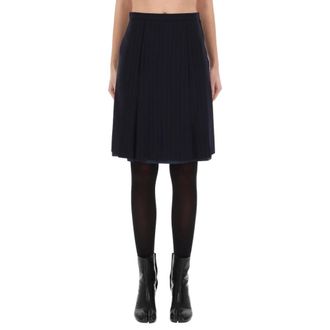 Maison Margiela Femme, Jupes, Bleu, Taille: 36 FR Pinstripe Midi Skirt