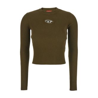 Diesel Femme, Pulls, Vert, Taille: 38 FR M-Valari Top en maille côtelée