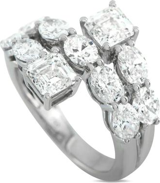 Luxury Bazaar bague orn&eacute;e de diamants taille carr&eacute; &eacute;meraude - Argent