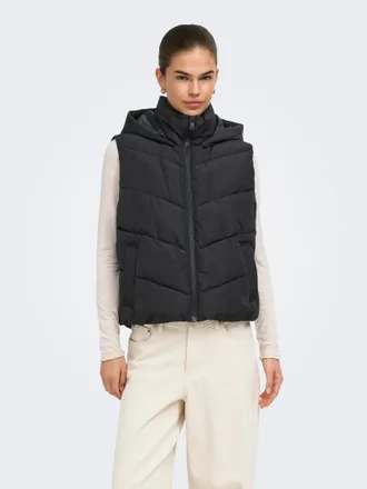 Only Steppweste ONLY ONLCLAIR PUFFER WAISTCOAT CC OTW, Damen, Gr. XS, schwarz, Steppware, Obermaterial: 100% Polyester, unifarben, normal, Westen Steppwest