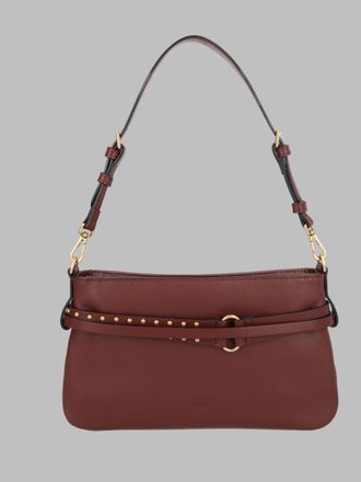 Pinko Womens Mini Shoulder Bag Belt Bordeaux Calf Leather