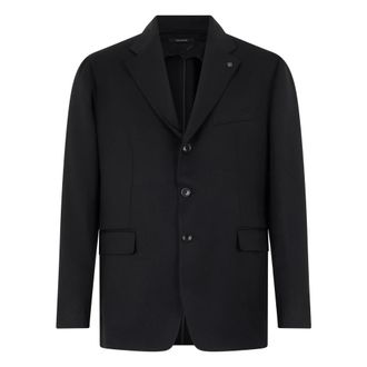 Tagliatore Einknopf-Wolljacke - - Jackets - Herren - Schwarzk - 3XL