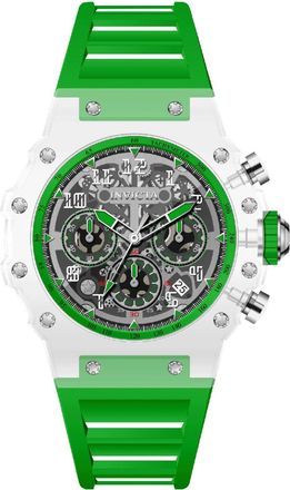 Invicta Racing 69687 Herrenuhr - Quarzwerk - Acryl mit silbernem Zifferblatt - 43 mm