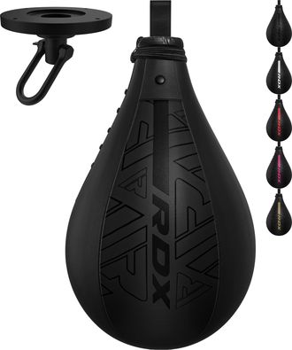 RDX Sports Boxbirne Maya Hide Leder Set, Speedball Hängend, Punchingball Boxing Speed Bag, Geschwindigkeit Ball Boxen Training Trainingsgeräte Gym Fitness