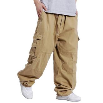 Generic Pantalon baggy pour homme - Coupe ample - Pantalon chino stretch - Pantalon de loisirs hippie - Pantalon sarouel avec plusieurs poches - Pantalon en t