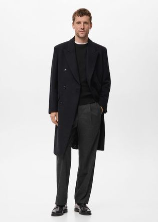 Mango Feinstrickpullover aus Baumwolle mit Rippmuster schwarz - Herren - XXL - MANGO MAN