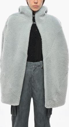 Rick Owens PORTERVILLE Shearling Cape with Hood Rick Owens