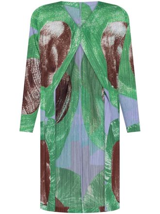 Pleats Please Issey Miyake manteau à design plissé - Marron