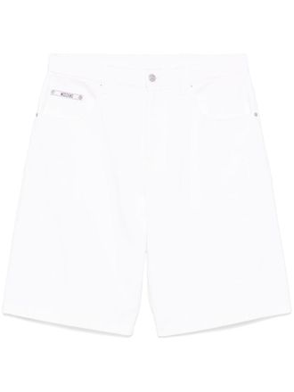 Moschino short en jean à logo brodé - Blanc