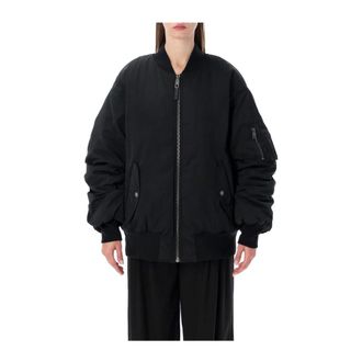 Dolce & Gabbana Femme, Vestes, Noir, Taille: 36 FR Oversized Bomber Jacket