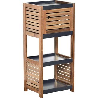 Tendance Tendance - Meuble bas de rangement acacia et mdf 1 porte - element