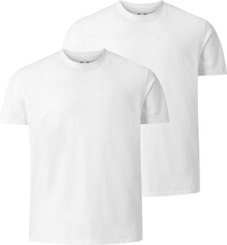 Charles Colby Herren Doppelpack T-Shirt Earl Boon wei&szlig;, 2XL (XXL) - 60/62