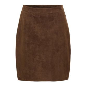 BTF-CPH Kurzer Bleistiftrock aus Wildleder - - Skirts - Damen - Braun - 3XL